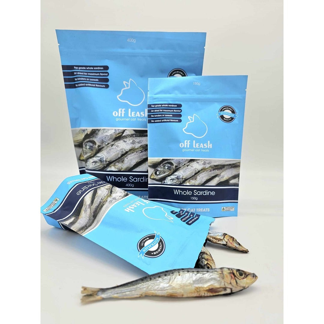 Whole Air Dried Sardines– Off Leash Pet Treats